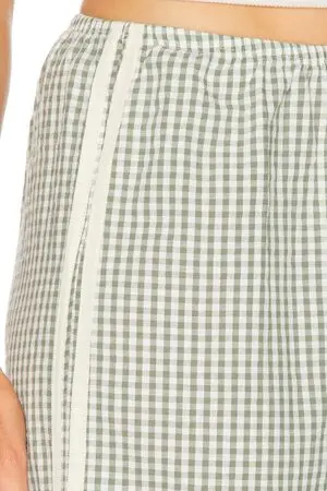 Donni. The Cotton Gingham Stripe Crop Pant