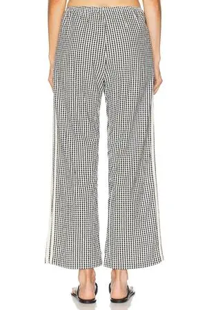 Donni. Cotton Gingham Stripe Crop Pant - Jet