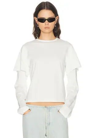 Still Here 2tee" Layered T-shirt - Milk