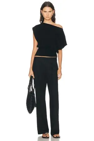 ST. AGNI Cashmere Asymmetric Top - Black
