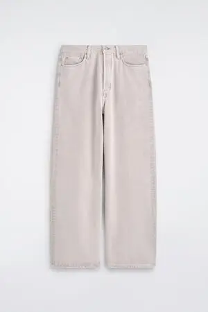 Cos Fold Loose-fit Wide-leg Jeans - Gray