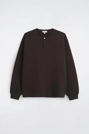 Cos Relaxed Scuba Henley Top - Brown