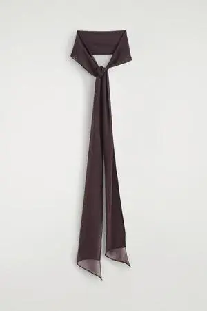 Cos Sheer Silk Scarf Brown