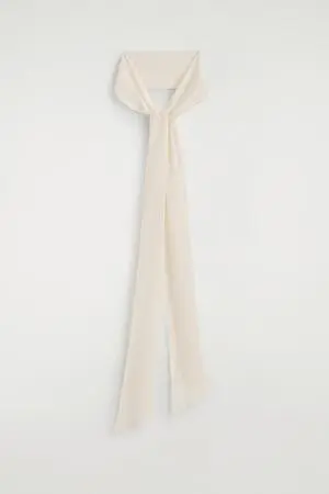 Cos Sheer Silk Scarf - White