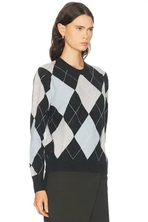 Enza Costa Cashmere Argyle Sweater