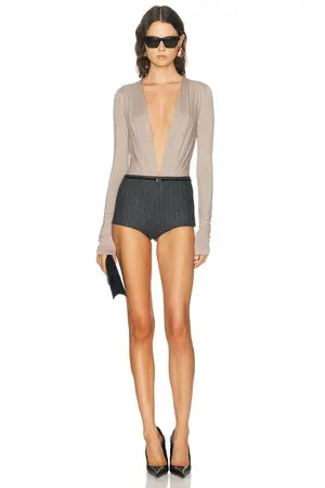 Andamane Zelda Deep V Neck Bodysuit