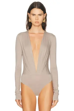 Andamane Zelda Deep V Neck Bodysuit