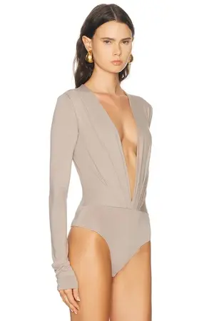 Andamane Zelda Deep V Neck Bodysuit