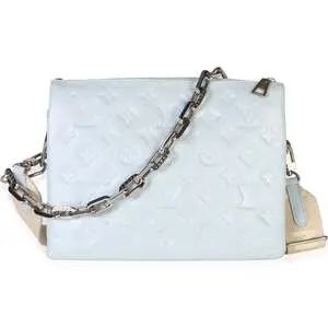 LOUIS VUITTON Light Monogram Embossed Lambskin Coussin Pm - Blue