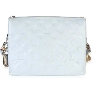 LOUIS VUITTON Light Monogram Embossed Lambskin Coussin Pm - Blue