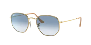 Ray-ban Sunglass Hexagonal Light Blue Gradient