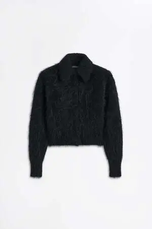 Scanlan Theodore Brushed Mohair Shirt Cardigan - Black