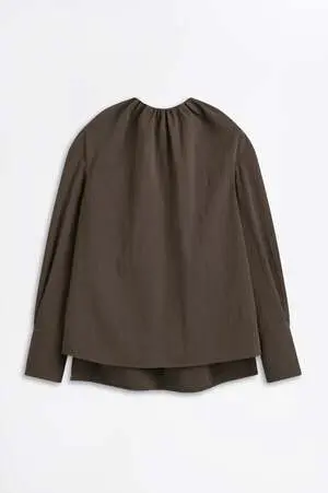 Scanlan Theodore Cotton Twill Gather Neck Top