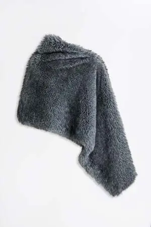 Scanlan Theodore Faux-fur Cape Wrap - Silver