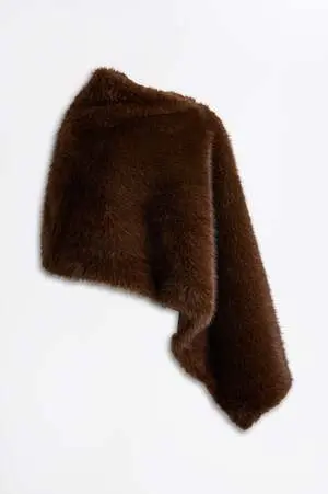 Scanlan Theodore Faux-fur Cape Wrap Spice