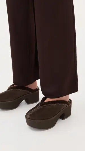 Cult Gaia Tazz Shearling Mules