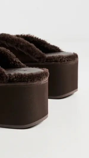 Cult Gaia Tazz Shearling Mules