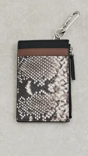 Veronica Beard Snake Embossed Zip Card Holder