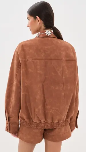 LEO LIN Astrid Embellished Vegan Suede Jacket