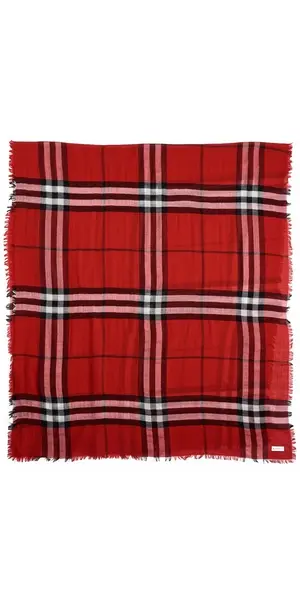 Burberry Wide Check Wool Scarf