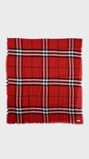 Burberry Wide Check Wool Scarf