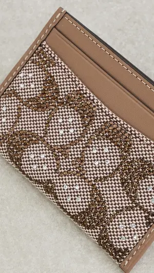 COACH Crystal Signature Jacquard Essential Card Case