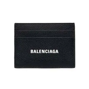 Balenciaga Grained Leather Cash Cardholder - Black