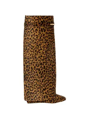 Givenchy Shark Pinch Boots In Leopard Print Pony Leather