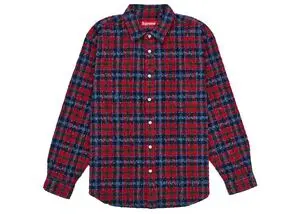 Supreme Frayed Textu Plaid Shirt