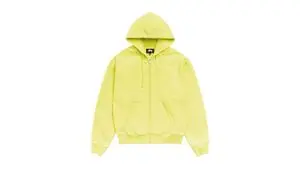 StÜssy Cursive Applique Zip Hoodie - Lime