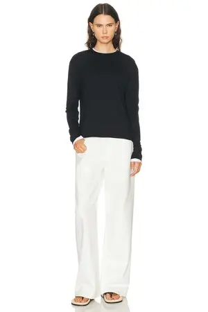 TOTEME Classic Long Sleeve Tee Black