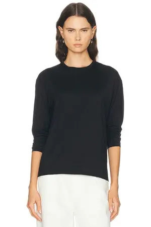 TOTEME Long Sleeve Tee - Black