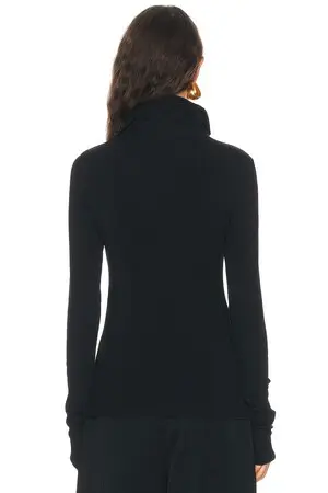 MUGLER Quarter Zip Top With Standing Collar