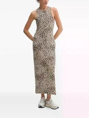 PUMA Leo Luxe Leopard-print Racer-back Maxi Dress