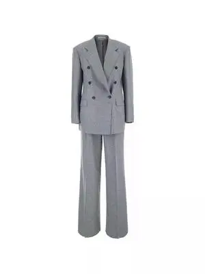 Tagliatore Prince Of Wales Check Double-breasted Suit - Grey