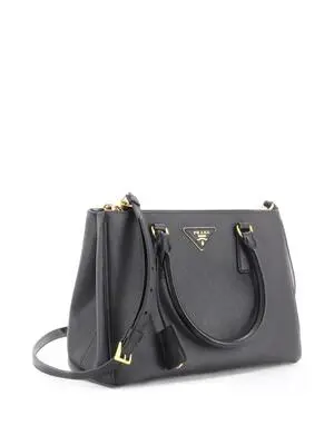 Prada Galleria Double Zip Saffiano Leather Small Tote Bag