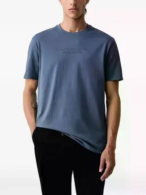 Armani Exchange Logo-embossed T-shirt - Blue