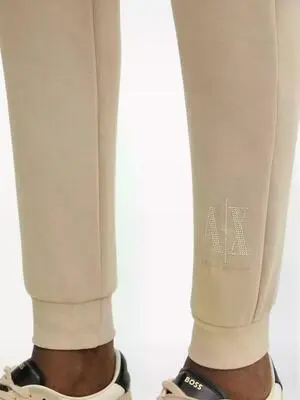 Armani Exchange Rhinestone Logo Embellished Track Pants - Neutrals