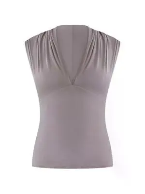 BELLE ANNA Twyla V-neck Top - Grey