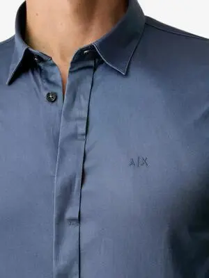 Armani Exchange Logo-embroidered Slim-fit Shirt