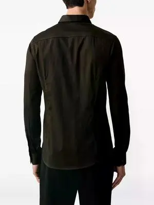 Armani Exchange Logo-embroidered Concealed-fastening Shirt