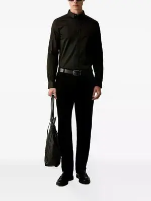 Armani Exchange Logo-embroidered Concealed-fastening Shirt