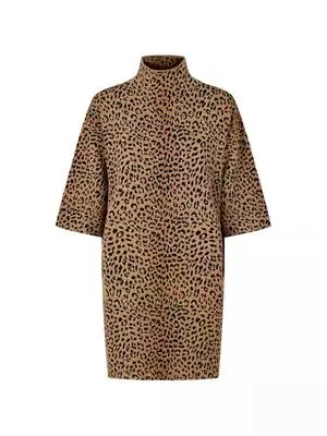 Givenchy Leopard-print High-neck Mini Dress