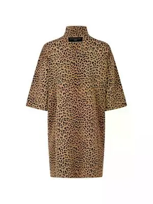 Givenchy Leopard-print High-neck Mini Dress