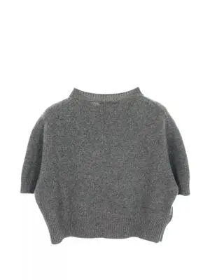 Prada Logo Embroidered Crew Neck Short Sleeve Sweater