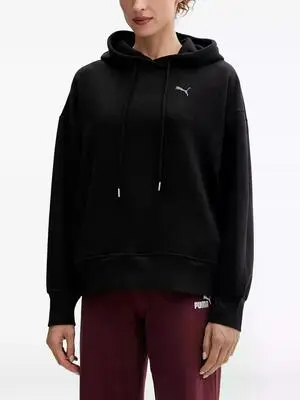 PUMA Logo-embroidered Drawstring Hoodie - Black