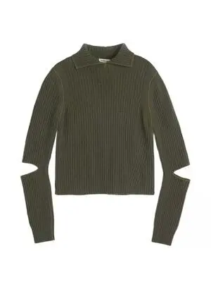 You Must Create Peeka Ribbed-knit Sweater - Green