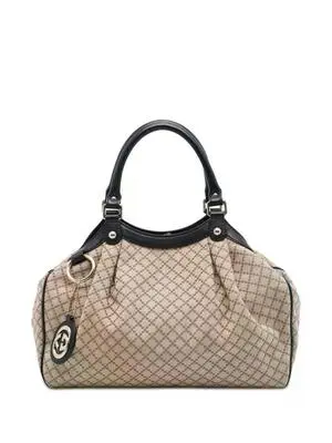 Gucci 2016-2026 Medium Diamante Canvas Sukey Tote Bag - Black