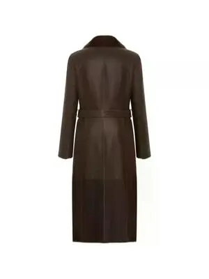 BIGARDINI Luisa Belted Shearling-trimmed Coat