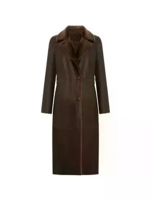 BIGARDINI Luisa Belted Shearling-trimmed Coat